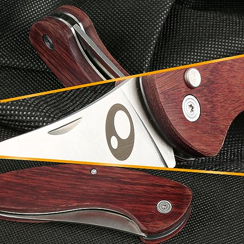 ZLemma Kids Pocket Folding Knife with Safety Rounded Tip, Made Of Japanese Stainless Steel and Rosewood, Childrenās First Folding Knife With Sharp Blade