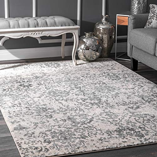 nuLOOM Floral Damask Rosemary Area Rug, 7x9, Grey