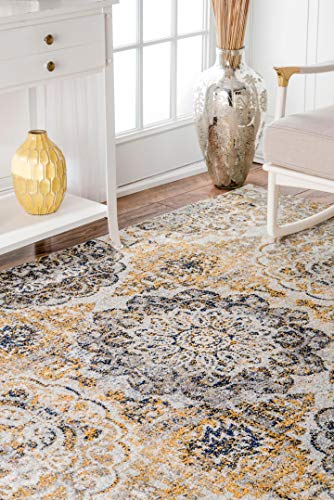 nuLOOM Lita Faded Damask Area Rug, 8x10, Gold