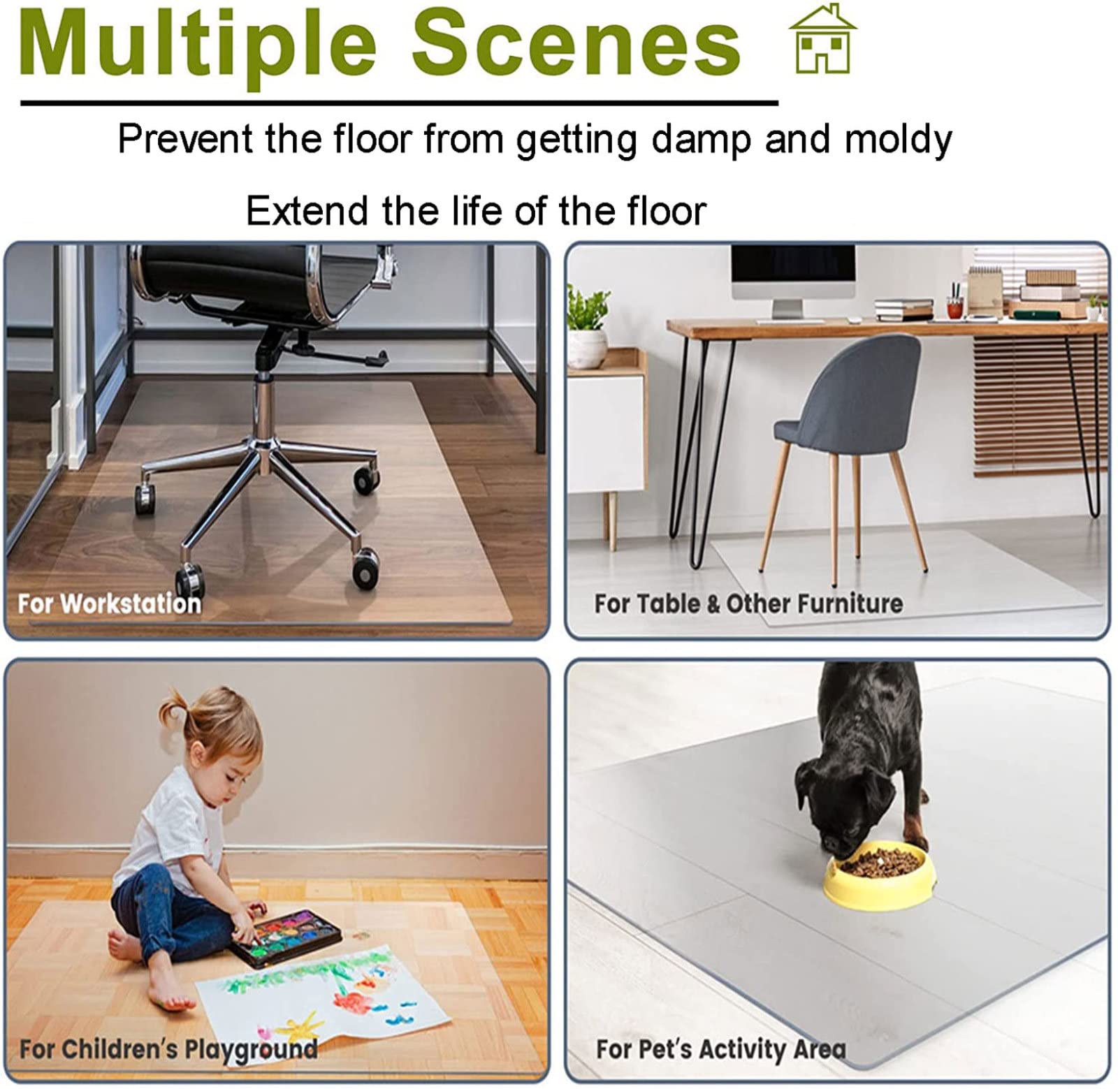 Office Chair Mat for Hardwood Floor,4x8.8ft Thick Transparent Heavy Duty Computer Swivel Chair,HD Transparent Carpet Entrance Hall Bedroom Mat Protect Pad,Transparent 2mm/0.08in