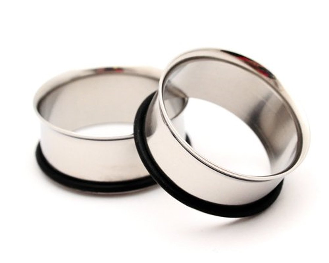 Mystic Metals Body Jewelry Steel Single Flare Tunnels - 1 1/4" - 32mm - Sold as a Pair