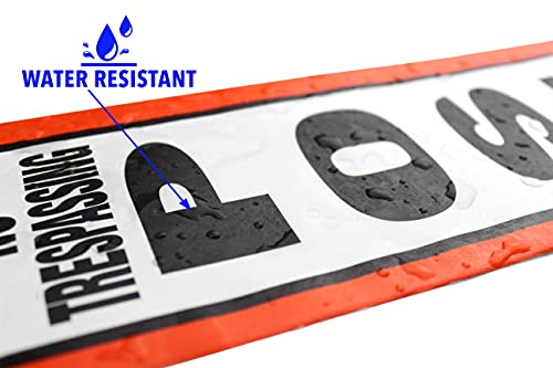 WristCo Posted Sign Orange No Trespassing for outdoors - 4" x 20" 100 per Roll - weatherproof tear-resistant Tyvek high visibility for warning hunting fishing trapping