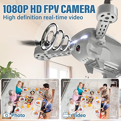 Mini Drones for Kids with Camera 1080P HD, Foldable WiFi Drone for Beginners Adults, Easy Control with One Key Operation, Trajectory Flight / Voice / Gesture / Gravity Control, 360° Flip, Headless Mode, Speed Adjustment, Boys Girls Gift with 2 Batteries M