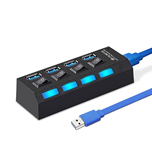 XXXDXDP USB 3.0 Hub USB Hub 3.0 Multi USB Splitter 3 Hab Use Power Adapter 4 Port Multiple Expander USB3 Hub with Switch for PC