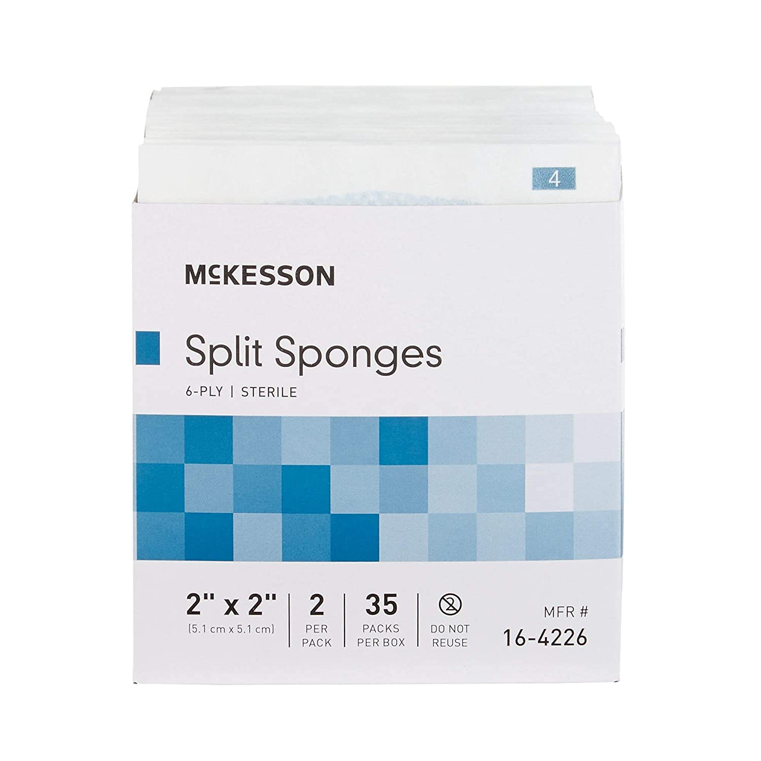 McKesson Performance Plus Gauze Iv Sponge 6Ply Sterile 2"X2" -35 Packs of 2 - Model 16-4226