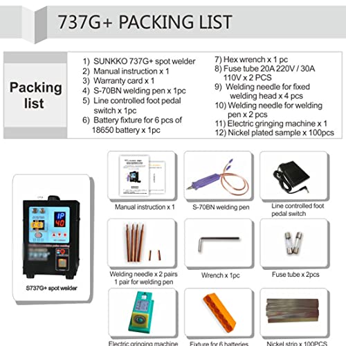 ZWJABYY Battery Spot Welder 737G+,Intelligent Pulse Spot Welder,with Battery Spot Welding Pen and LED,DIS Induction Hand-Held Dual-Function Battery Spot Welding Machine,for 18650 Battery Pack
