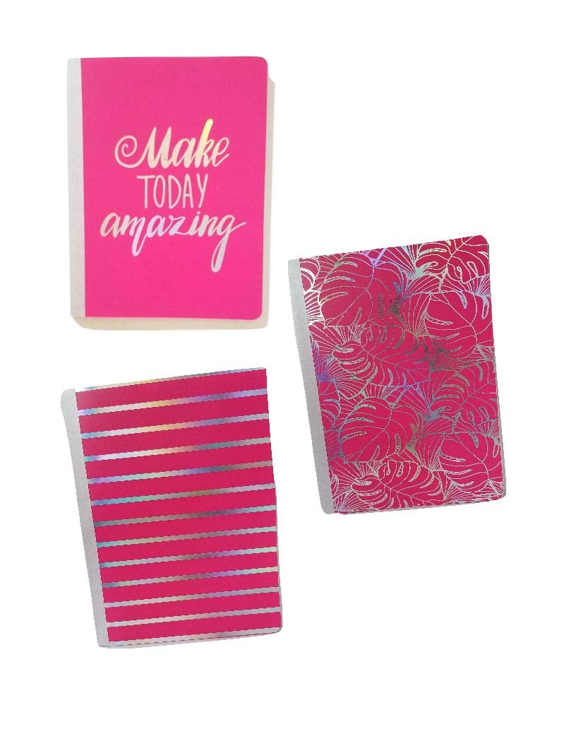Pen + Gear Make Today Amazing 3-Pack Poly Composition Notebook,9-3/4" x 7-1/2", Wide Ruled, 80 Sheet Jewel Tone Metallic Set;Pink