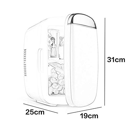 Mini Portable Refrigerators 6 Liter Capacity Compact Personal Fridge, Cools & Heats, 100% FreonFree & Eco Friendly Table Top Fridge (Color : White) MZXDX (Color : White)