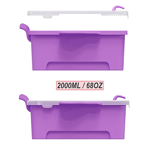 ZYXGOGOGO 2000ML / 68OZ Microwave Pasta Container Cooker, Noodles Cooker with Strainer. Quickly Cooks up to 4 Servings Pasta, Cute Elephant-Shaped Multifunctional Cooker (Purple)