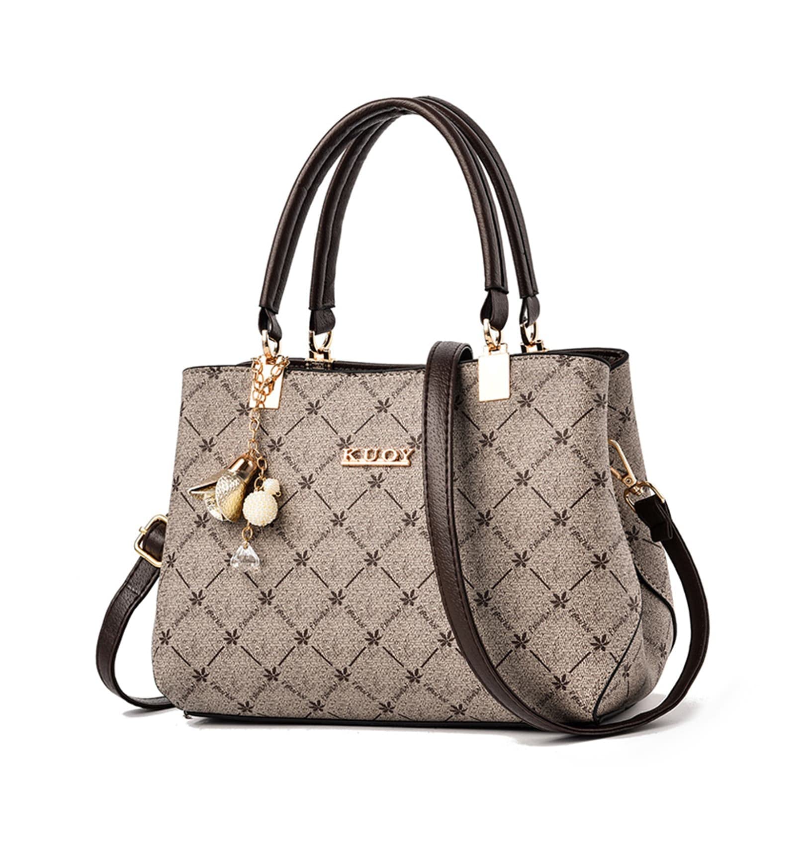 Women Satchel Handbag Ladies Purses Handbags Women PU Leather Crossbody Bag Small Tote Bag Shoulder Bag Gifts for Her (A/Beige)