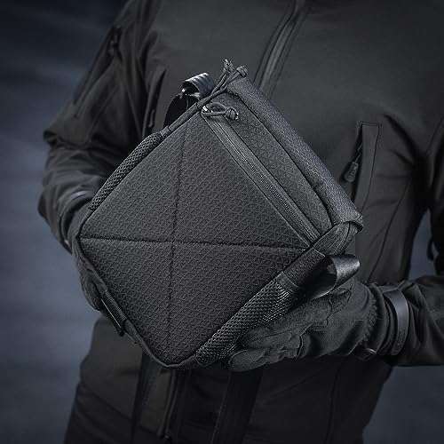 M-Tac Elite Satellite Magnet Crossbody Bag Gen.2 - Small Messenger Bag - Tactical Shoulder Pack with Concealed Carry for Men (Black Hex)