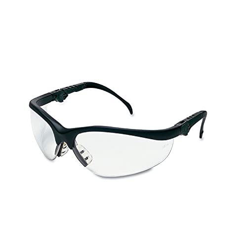 MCR KD310 Crews Klondike Plus Safety Glasses Ratchet Black Frame ClearLens, 1 Pair