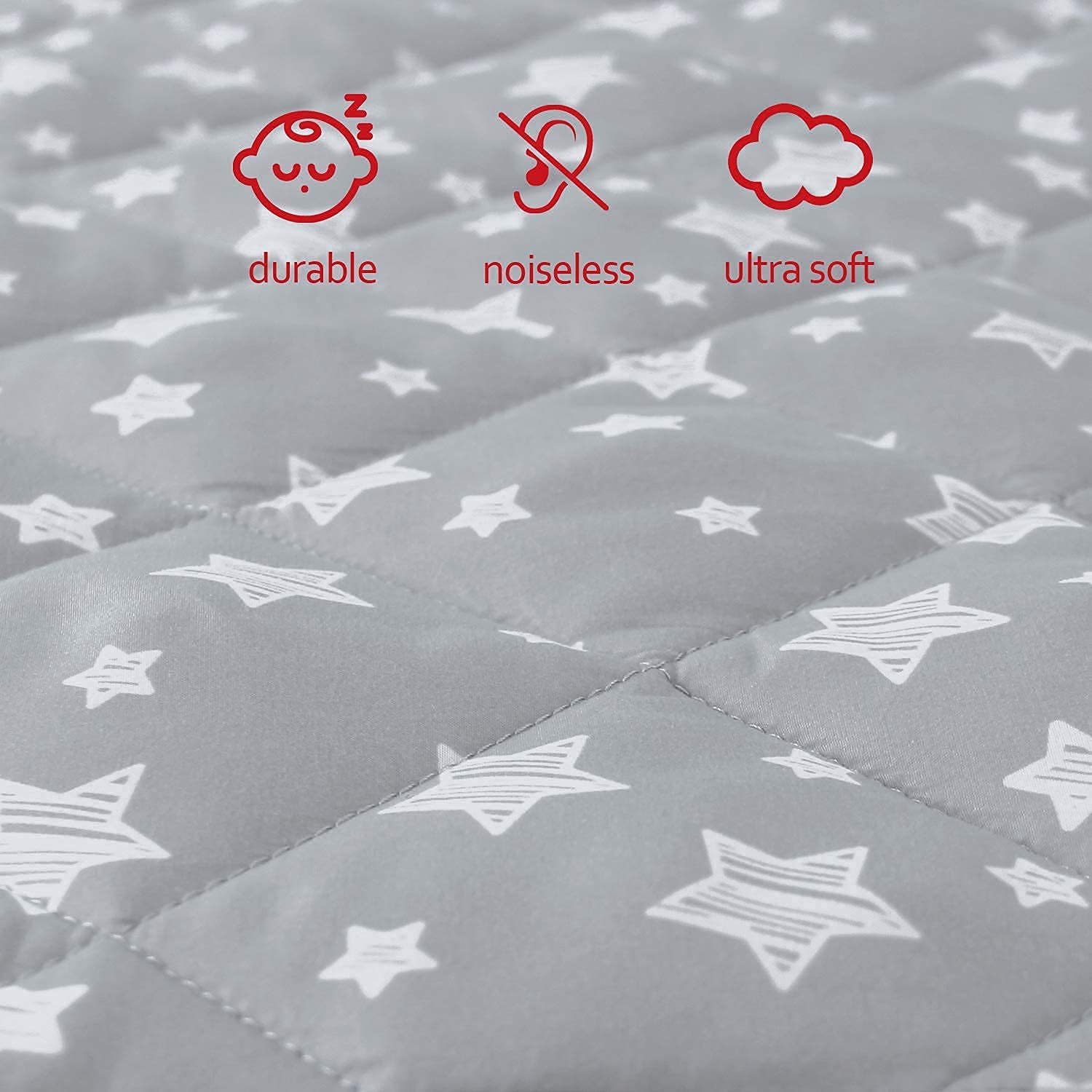 Pack and Play Sheet Quilted, Breathable Thick Playpen Sheets, Lovely Print Mattress Cover, Mini Crib Sheets, 2 Pack Pack and Play Sheets, Stretchy Pack n Play Playard Fitted Sheet