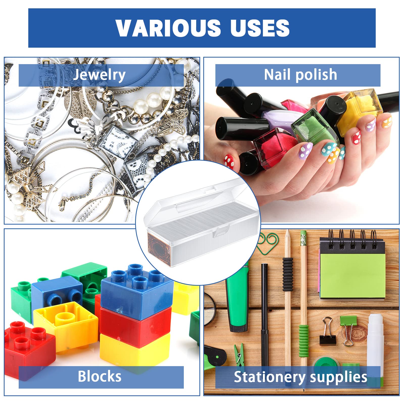 Vicenpal Trading Card Storage Box Organizer Fit 1200 Plus Cards Plastic Deck Card Storage Box Hard Playing Card Case Compatible with MTG Trading Card Games Baseball Football Card Collector (4 Pieces)
