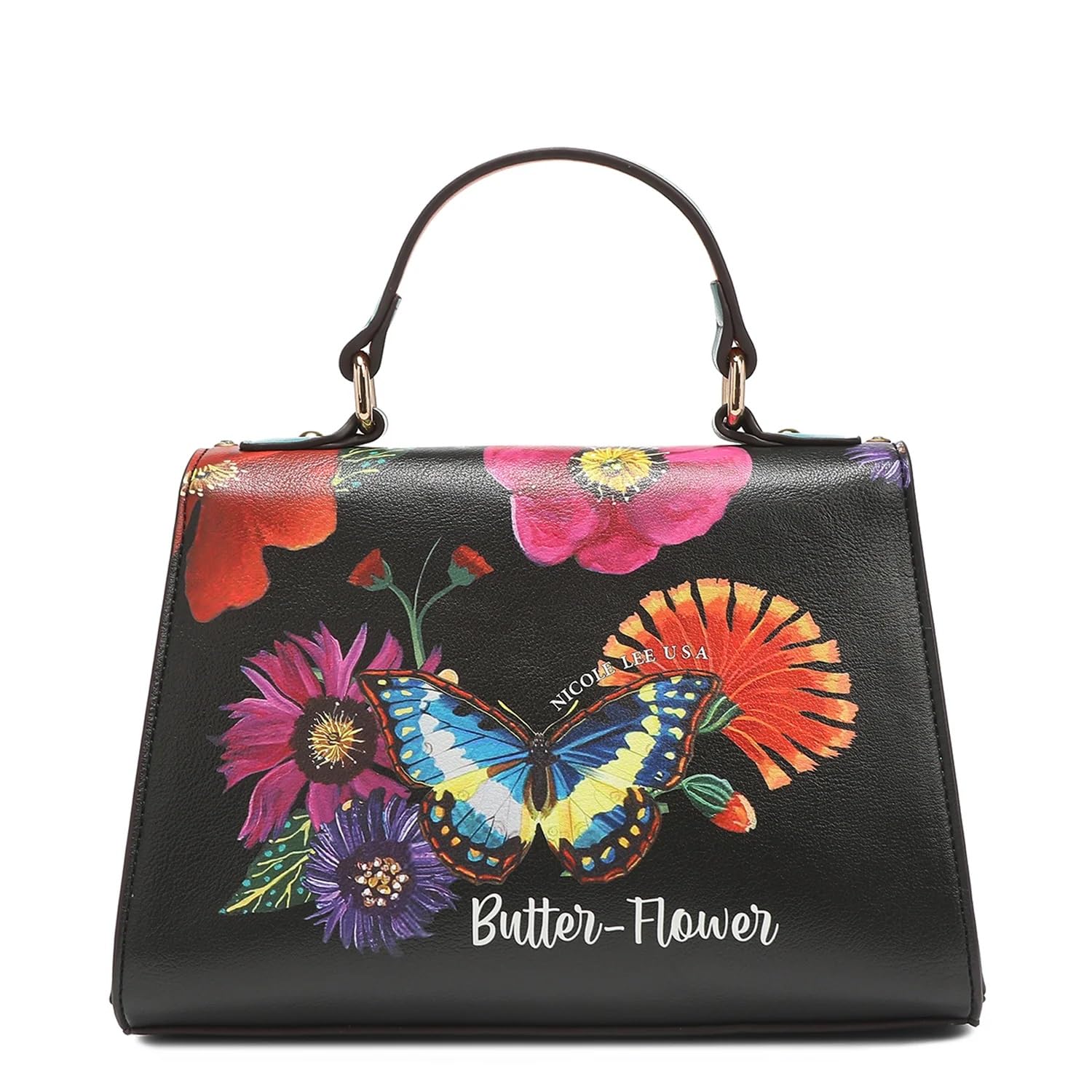 Nicole Lee Butter Flower Black Crossbody