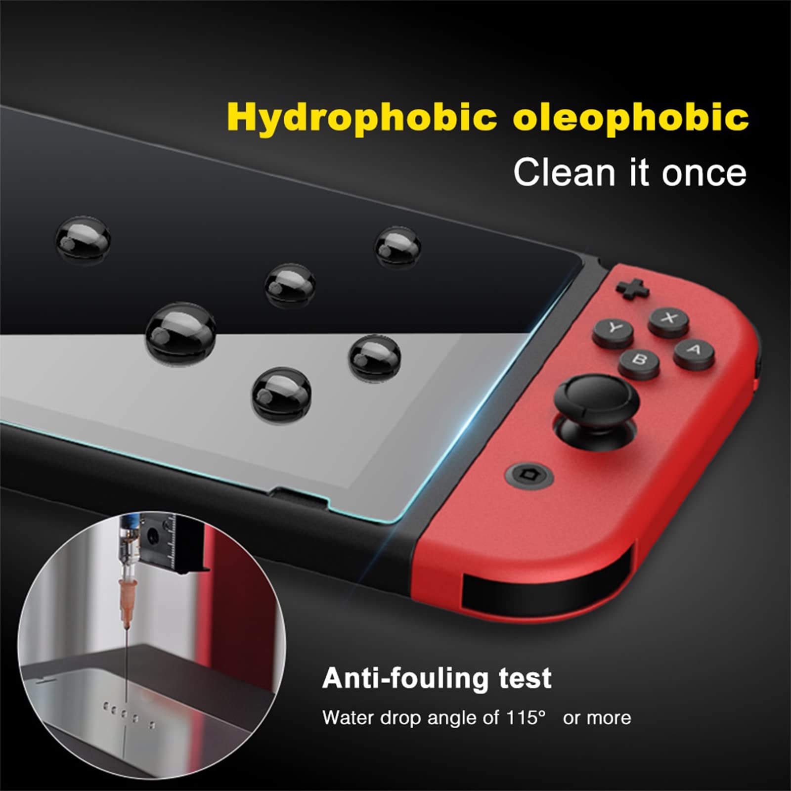 Tempered Glass Screen Protector Compatible with Switch OLED model 2021, Anti-Scratch Transparent HD Clear for Switch OLED 7'', Bubble Free Easy-Install (3-Pack)