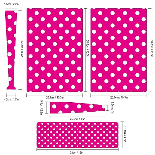 White Polka Dots Pink Full Protective Skin Cover Design Wrap Decal Sticker Compatible with PS5 Digital Edition Console and Controller