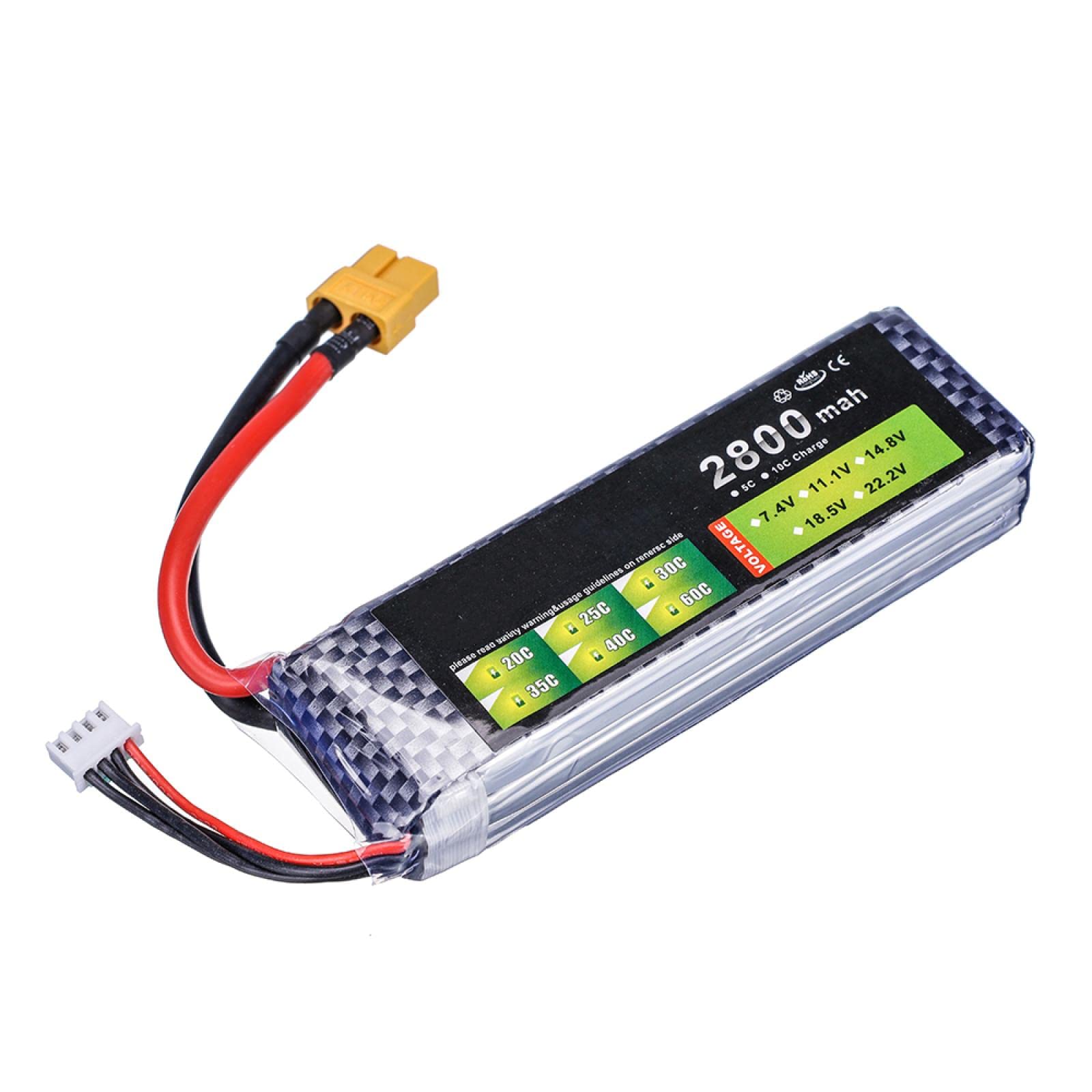 Tlilyy 11.1v 2800mAh 3S lipo Battery XT60 Plug for Remote Control RC Helicopter car Boat Spare Parts Battery