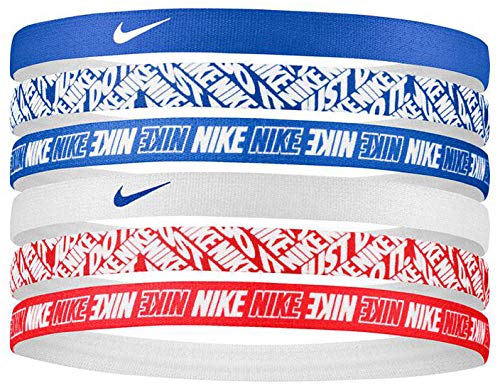Nike Printed Headbands 6Pk (Blue/White/Red) - Unisex
