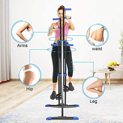 The ONLY Vertical Climber Machine Combined Resistance Training and High-Intensity Cardio for Home, More Than 350 lbs Weight Capacity,Full Body Stair Climber,Home Gym Exercise Machine (Blueblack)