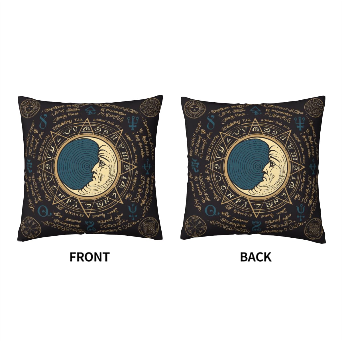 Moon Curse Religious Tarot Eight Pointed Star Sun Magic Pillow Covers Art Pillowcases Aesthetic Home Decor Bed Couch Sofa Office Living Room 18x18Inch