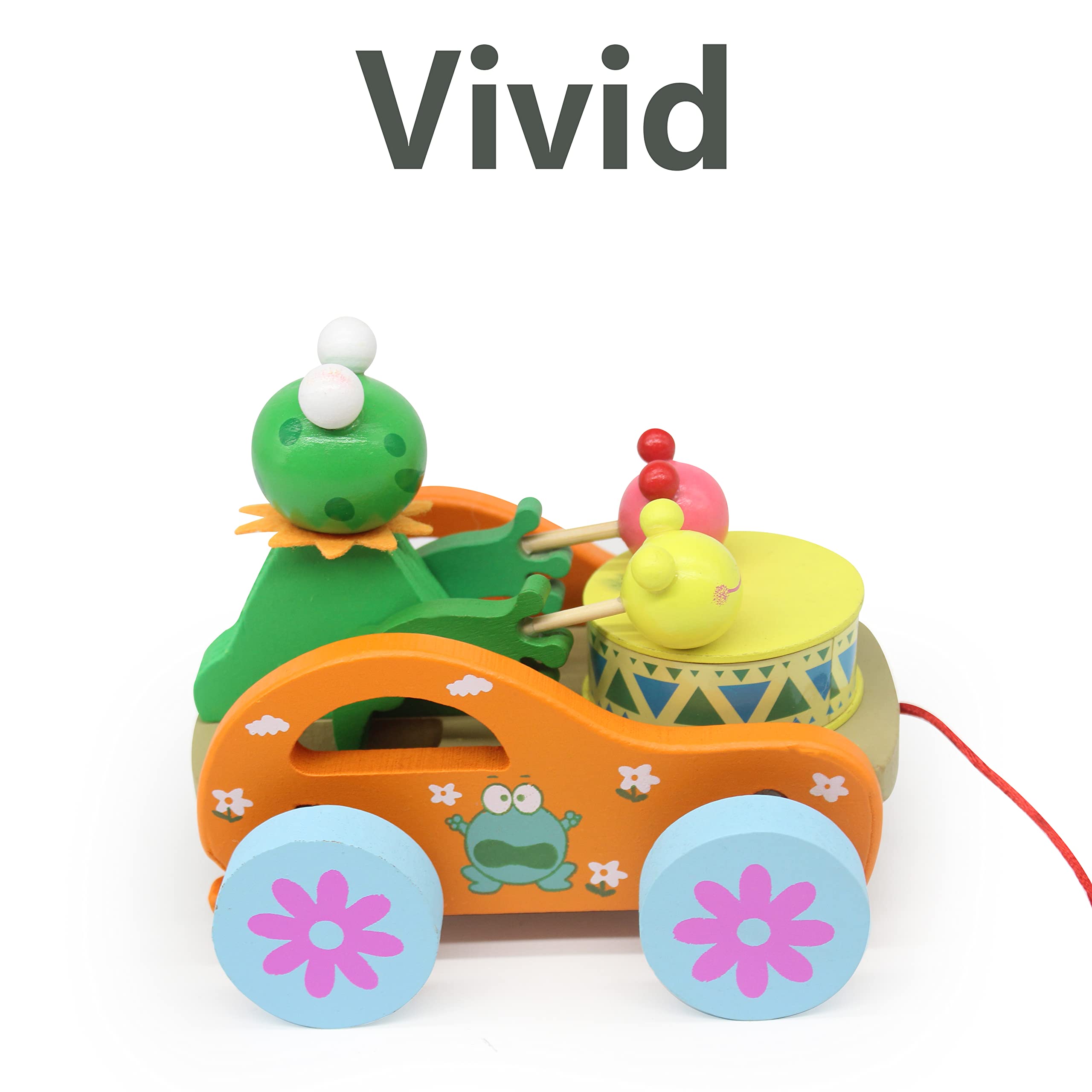 Wooden Frog Push Toys for Babies Learning Playmates for Kids Ldeal for