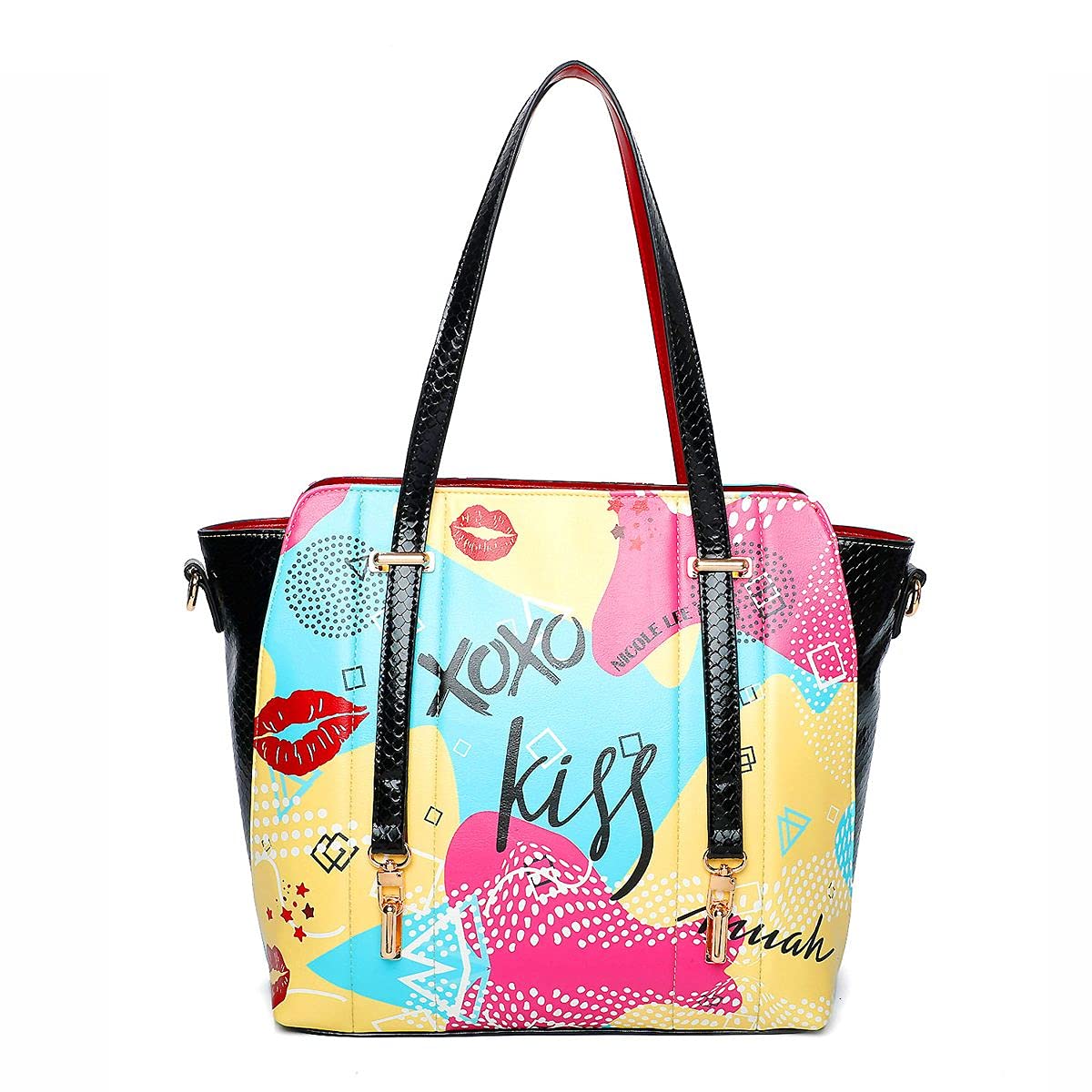 Nicole Lee XOXO KISSES FASHION SHOPPER BAG