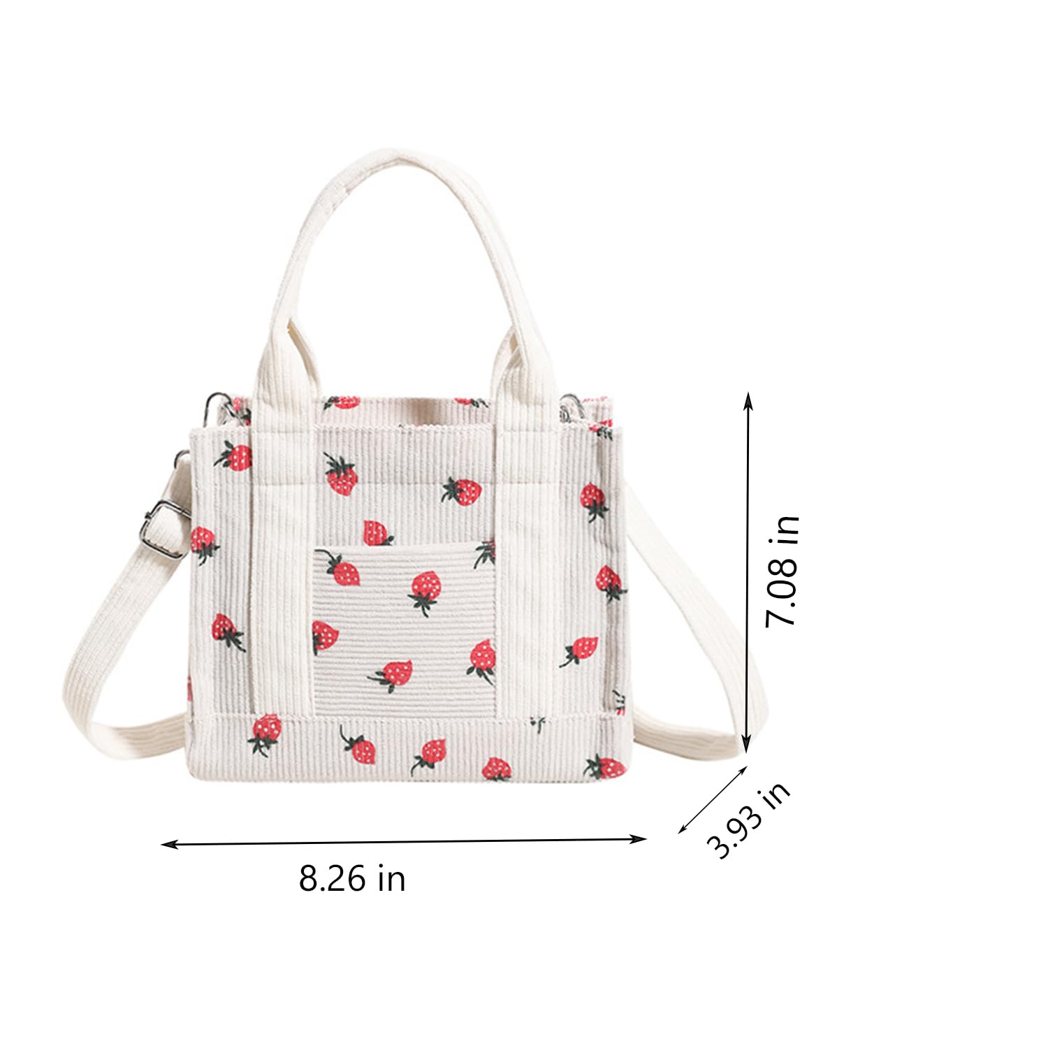 MINKARS Mini Tote Bag Corduroy Strawberry