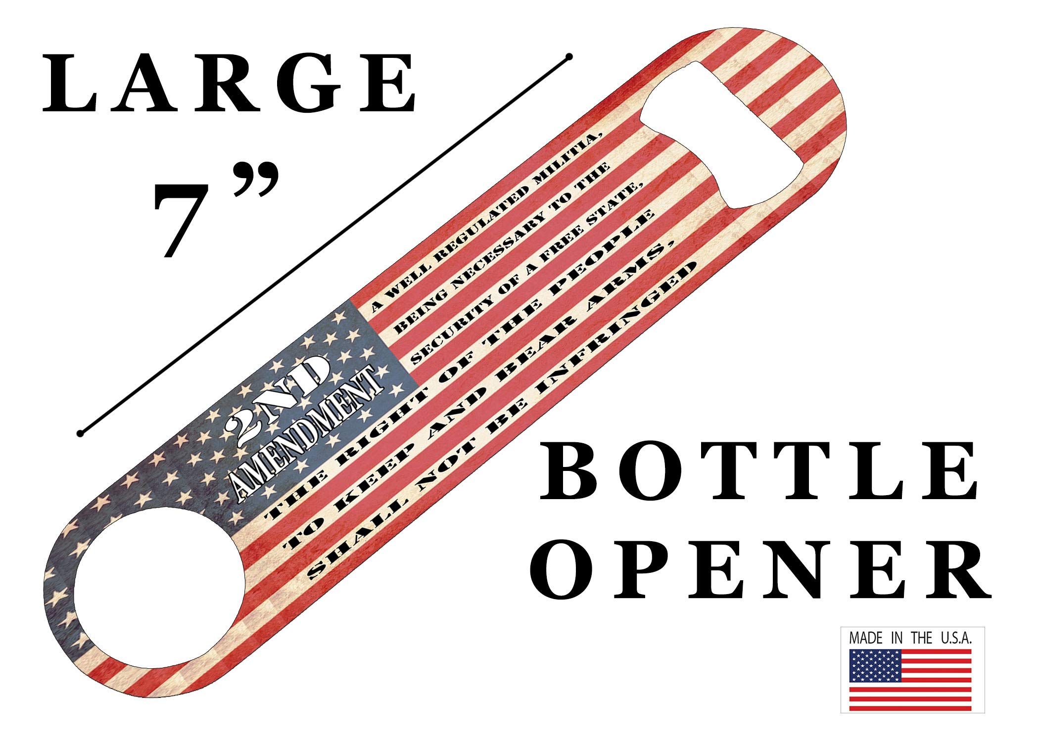 USA Flag Second 2nd Amendment Speed Bottle Opener Heavy Duty Gift Patriotic American US