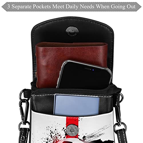 Small Crossbody Cell Phone Purse Wallet for Women Football England Flag