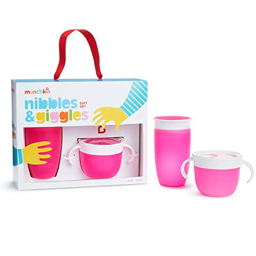Munchkin® Nibbles & Giggles Toddler Gift Set, Includes 10oz Miracle 360 Cup and Snack Catcher, Blue