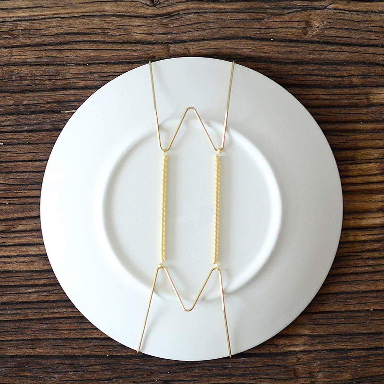 TIHOOD 10PCS 8” Invisible Wall Plate Hanger/Tray Display Hanger Brass Coated Holds 7.5" to 8.8" Plates