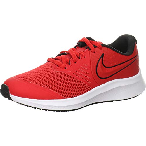 Nike Unisex-Child Star Runner 2 (GS) Sneaker, University Red/Black-Volt, 5.5Y Youth US Big Kid