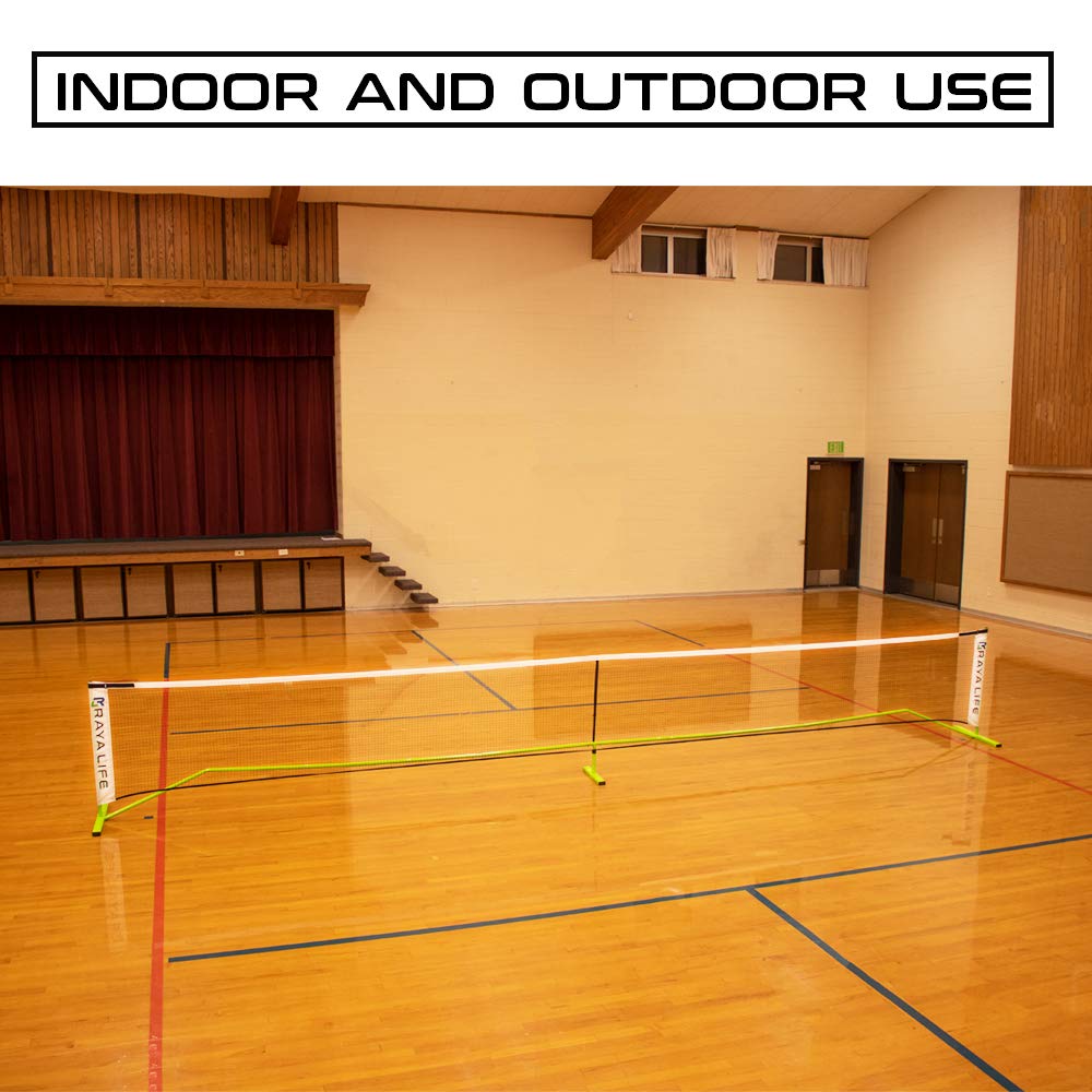 RayaLife Portable Pickleball Net & Badminton Net 2 in 1-22ft Width Standard Pickleball Net Size- Indoor & Outdoor Multi-Sport Pickleball Net β Weatherproof, Durable, Easy Assembly