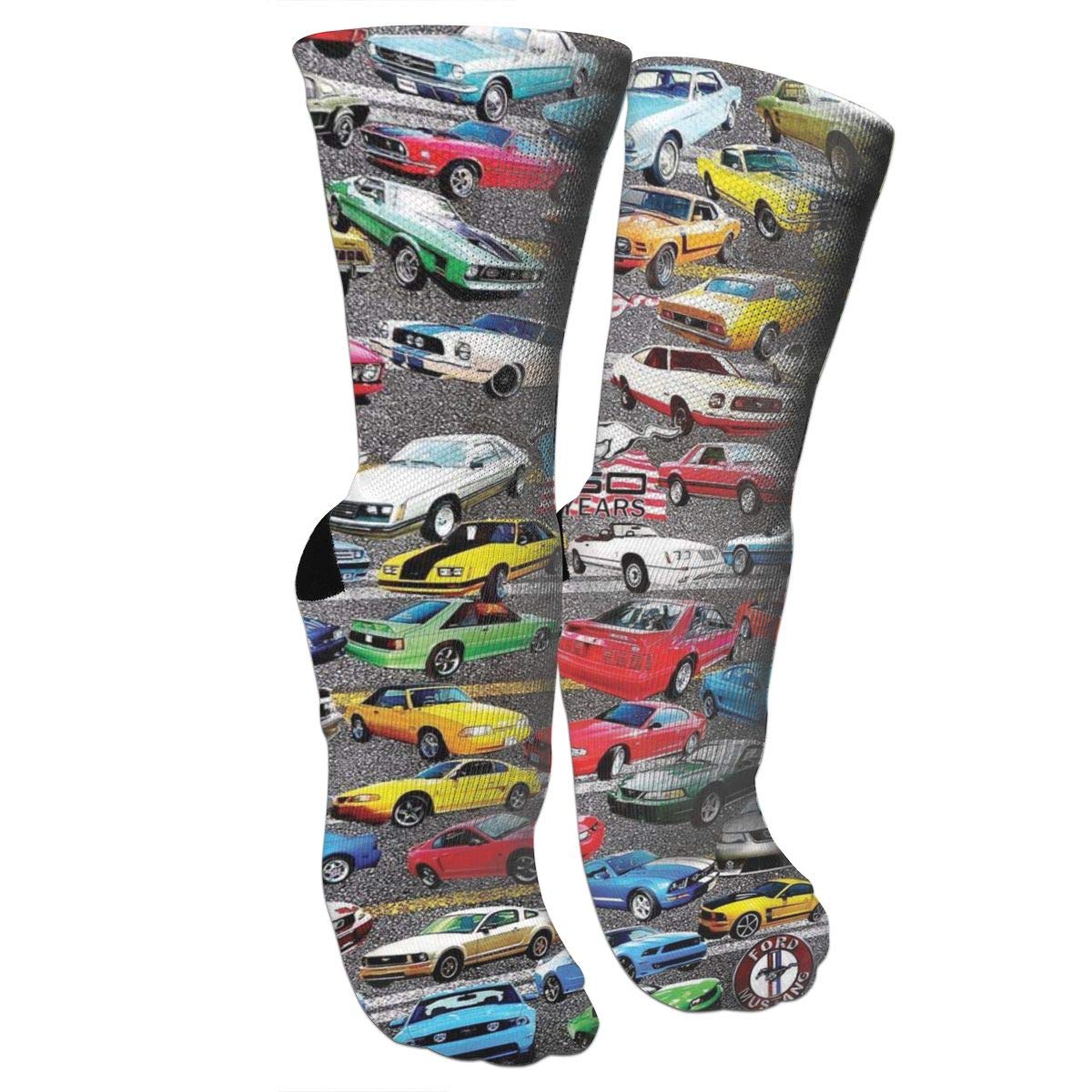 Mustangs Compression Socks Unisex Printed Socks Crazy Patterned Fun Long Cotton Socks Over The Calf Tube