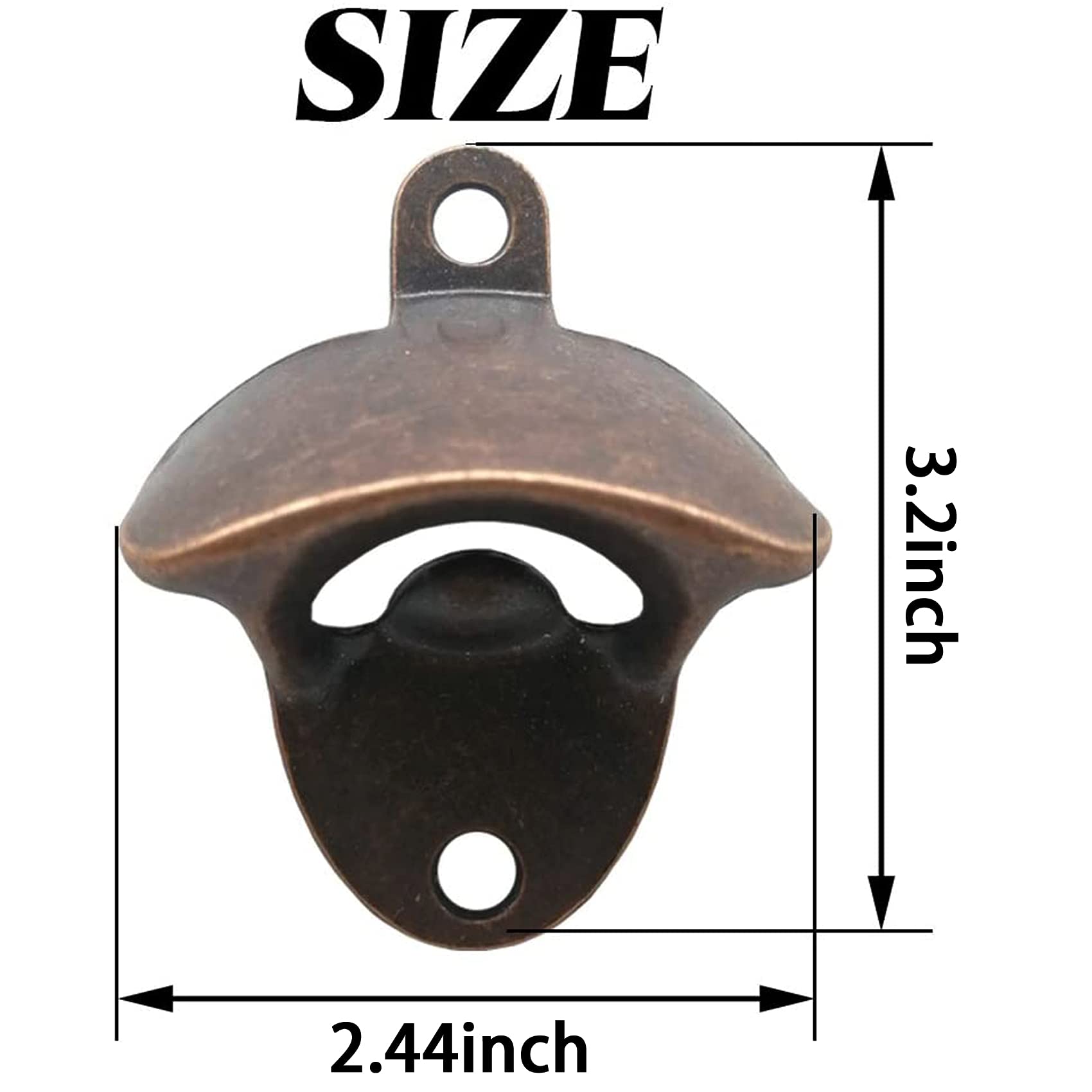 TIHOOD 12PCS Wall Mounted Bottle Opener Vintage Beer Bottle Opener Suitable for Bars KTV Hotels Homes(Red Bronze)