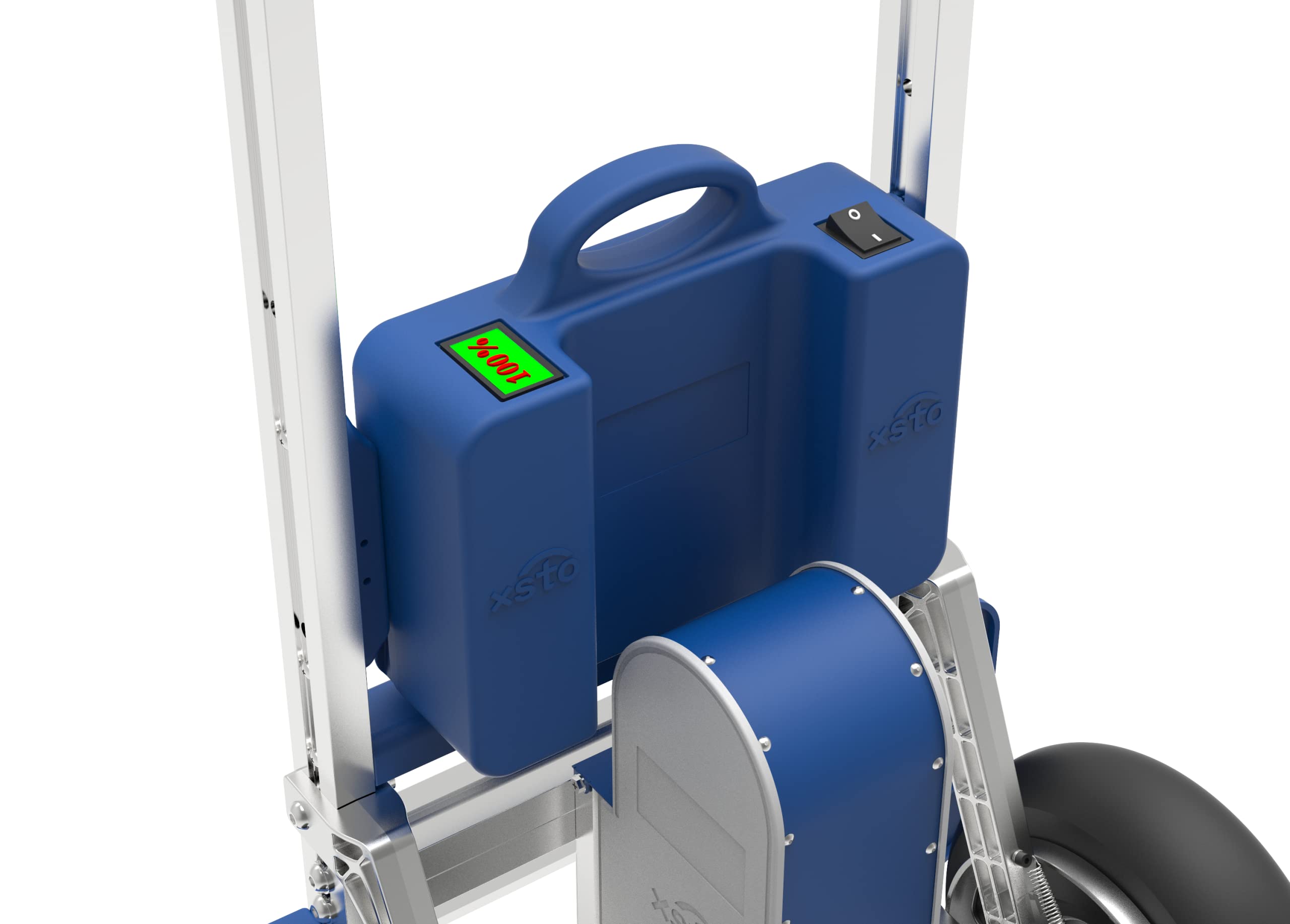 XSTO ZW7200GC Electric Stair Climber, 440lb Load Capacity Heavy Duty Stair Climbing Cart Aluminum Powered Stair Climbing Hand Truck with Foldable Handle Solid Wheel Brake System