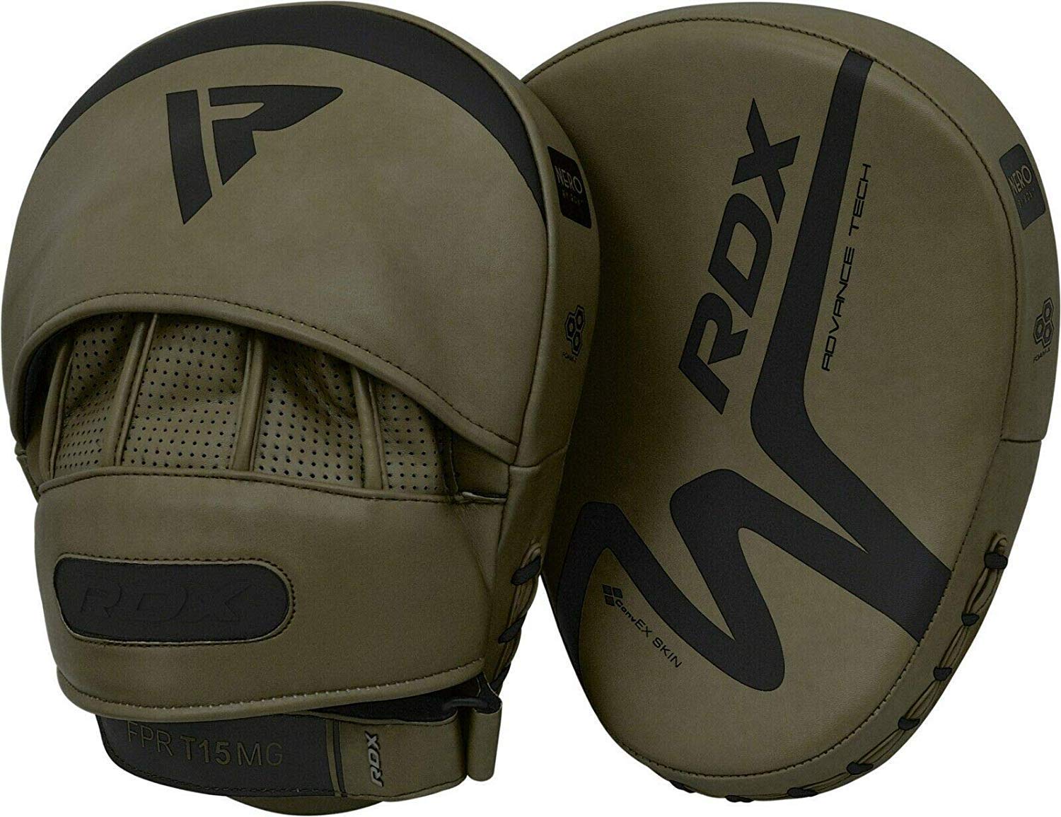 RDX Boxing Pads and Boxing Gloves Set, Hook and Jab Target Focus Mitts with Punching Gloves, Hand Pads for Muay Thai, Kickboxing, Martial Arts, Karate, MMA Training, Padded Coaching Strike Shield