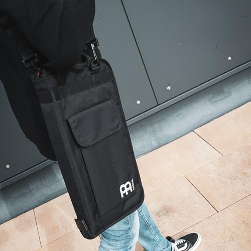 Meinl Percussion Drum Stick Bag with Extra Outside Pocket and Floor Tom Hooks β for Mallets, Brushes and Accessories, Black, Standard (MSB-1)