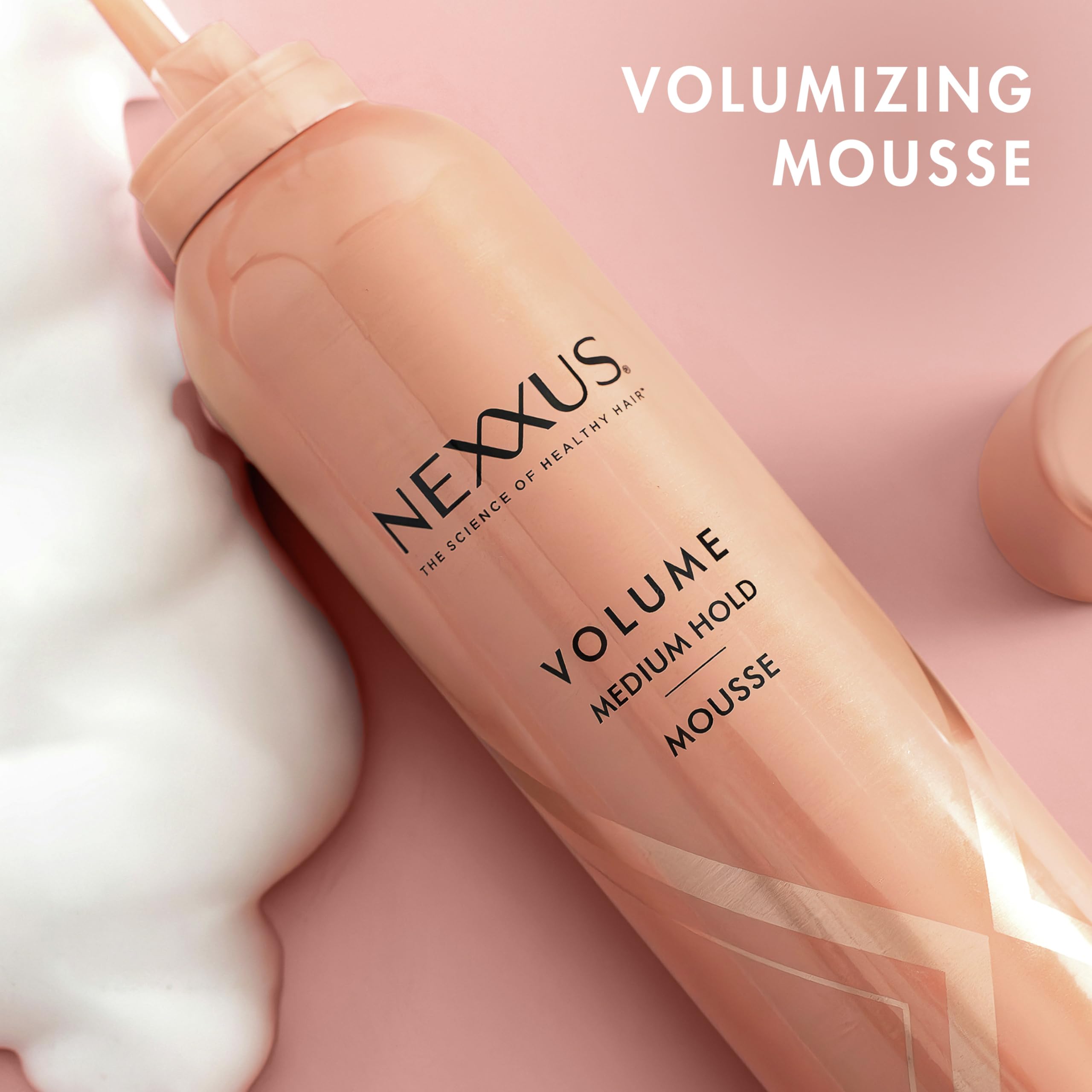 Nexxus Volumizing Foam Hair Mousse, Volume Volumizing Mousse, Hair Styling Mousse, Pink, 10.6 Ounce (Pack of 1)