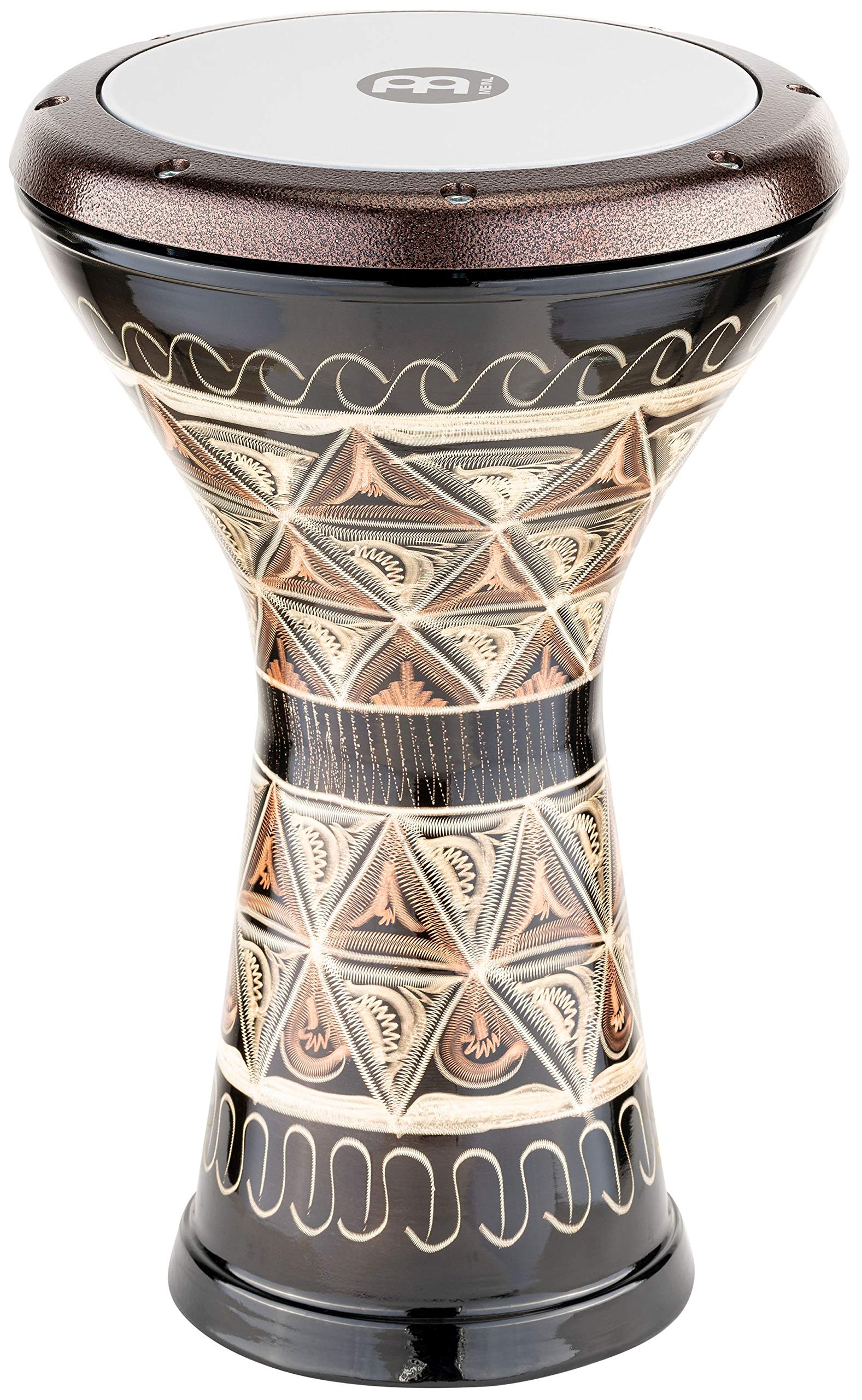 Meinl Percussion Copper Doumbek Egyptian Goblet Drum, Hand Engraved — MADE in TURKEY — Synthetic Head, 2-YEAR WARRANTY (HE-3012)