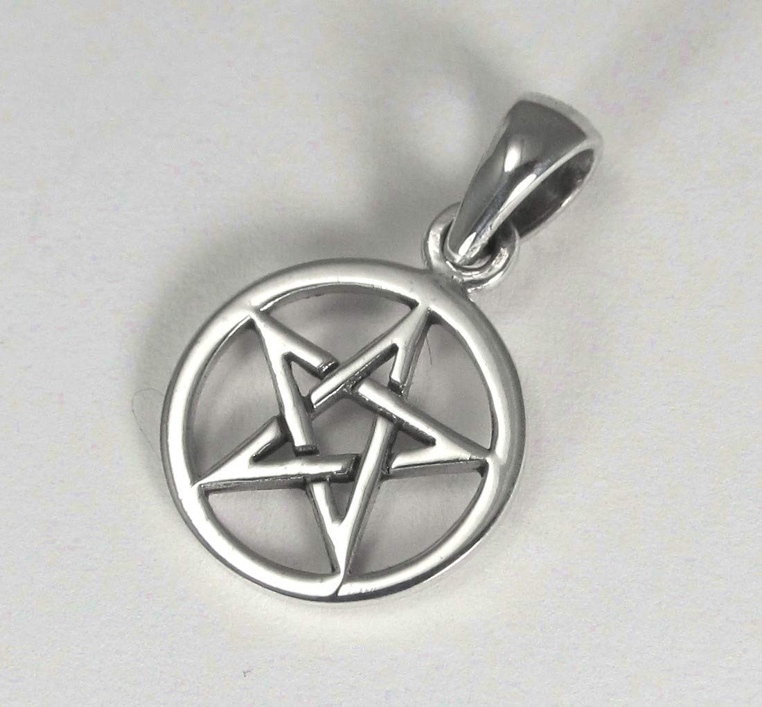 Moonlight Mysteries Sterling Silver Small Wiccan Pentacle Pendant