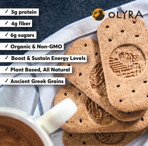 Olyra Breakfast Biscuits Variety Pack | Kids Healthy Snacks | Low Sugar, High Fiber, Plant-Based Protein Cookies | Organic Breakfast Cookies with Ancient Greek Grains | Boost Energy and Immunity 4 Count (Pack of 6)