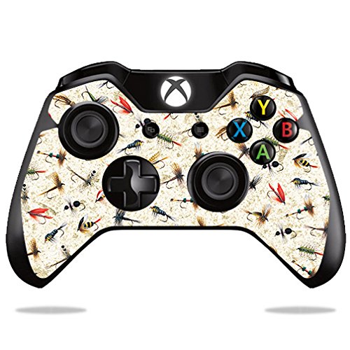 MightySkins Skin Compatible with Microsoft Xbox One or One S Controller - Fishing Flies | Protective, Durable, and Unique Vinyl wrap Cover | Easy to Apply, Remove, and Change Styles | Made in The USA
