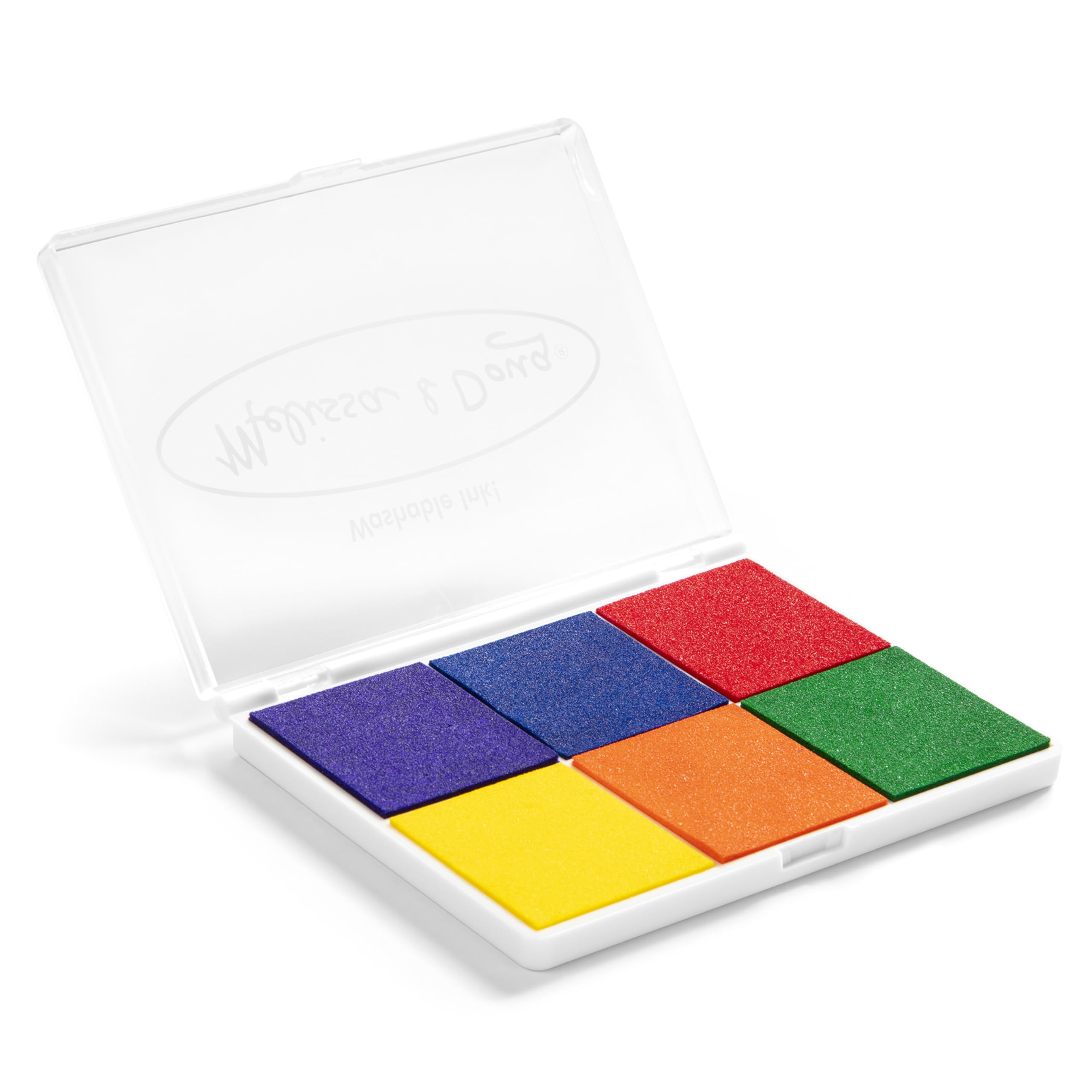 Melissa & Doug Rainbow Stamp Pad For Rubber Stamps, Arts And Crafts Supplies For Kids Ages 4+, 6 Washable Inks
