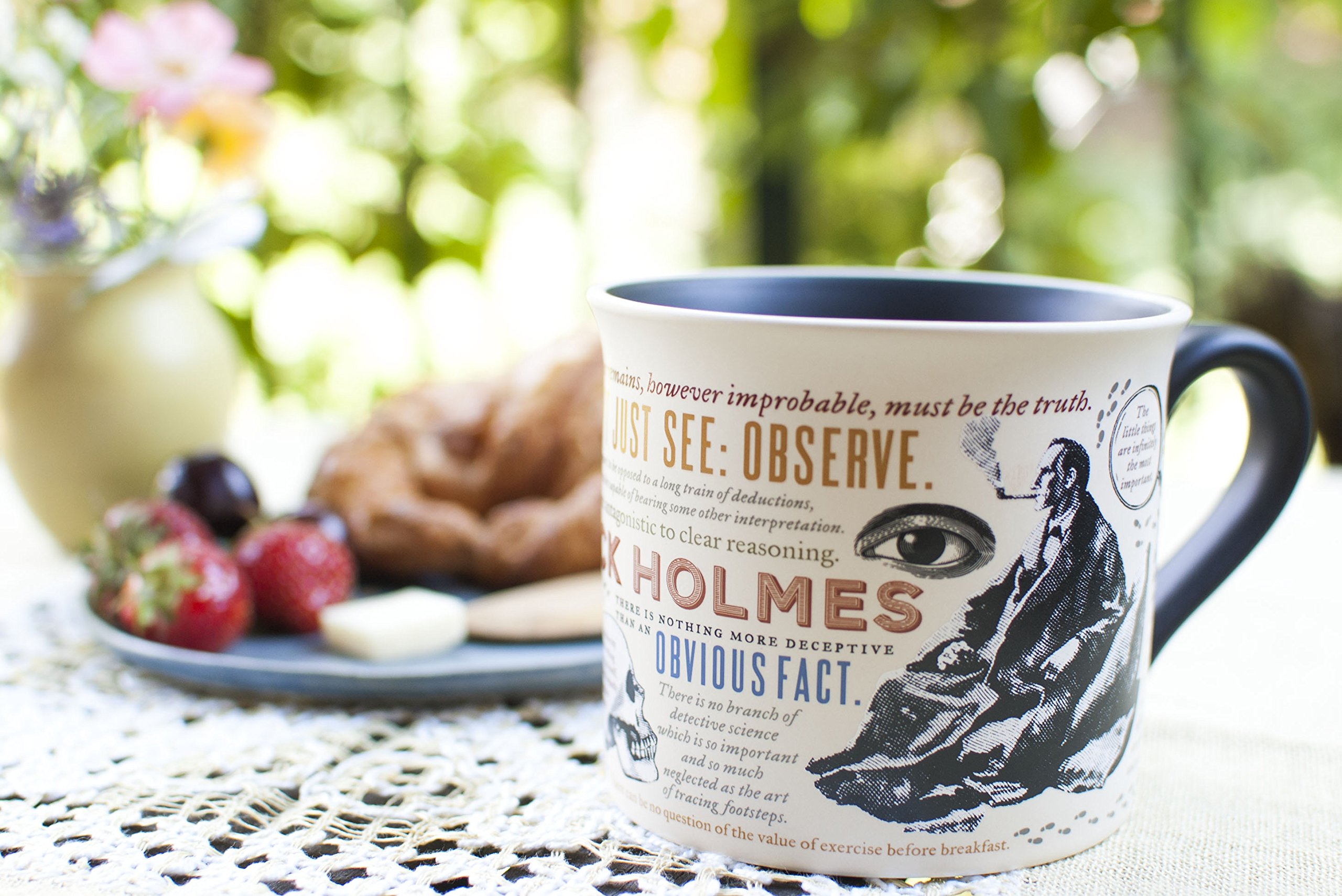 The Unemployed Philosophers Guild Sherlock Holmes Coffee Mug - Featuring Quotes from the Famous Detective, Rules of Deduction, Intriguing Images, and More, Comes in a Fun Box, 14 oz.