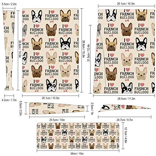 Vintage French Bulldog Full Protective Skin Cover Design Wrap Decal Sticker Compatible with PS5 Disk Version Console and Controller