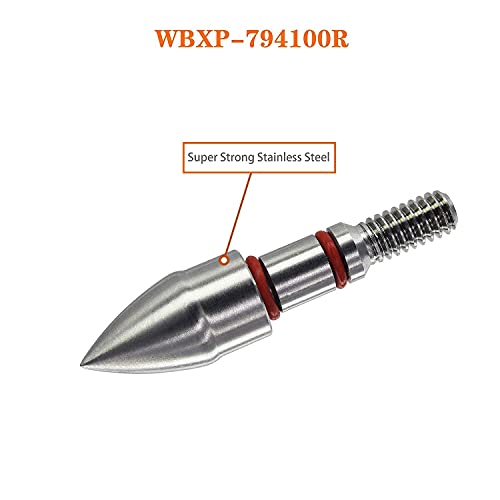 Stainless Steel Archery Field Points 100 Grains Easy Pull Various OD Screw in Archery Field Tips Combo Point 100grains (Bullet Point 5/16"-100gr-12pk)