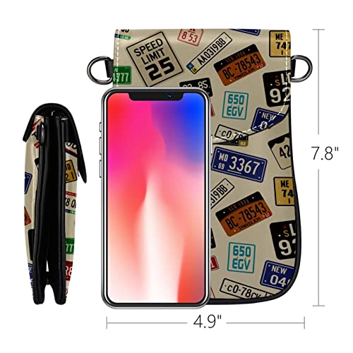 Small Crossbody Bag Retro Label Cell Phone Purse Wallet