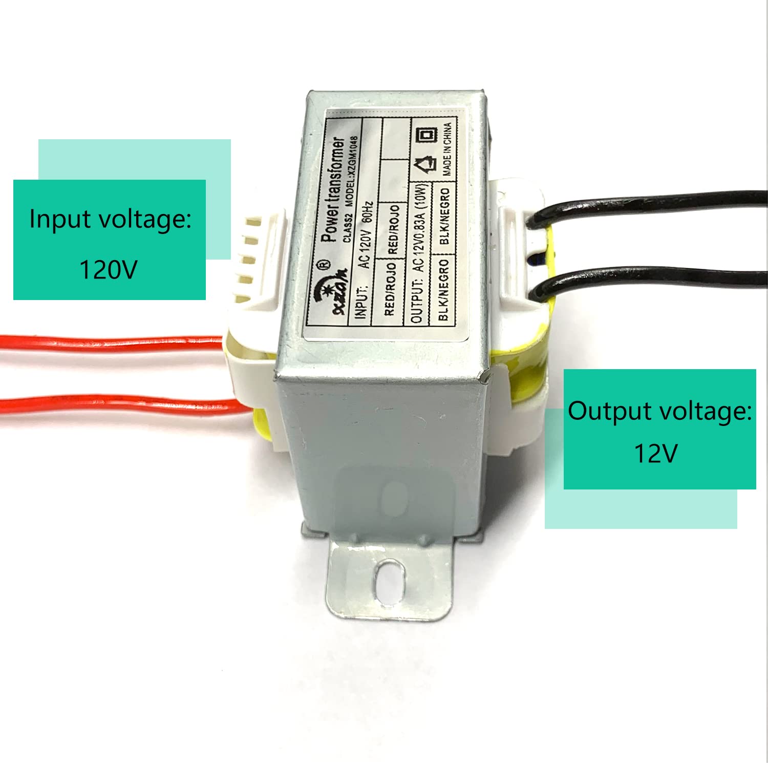 XZGm Input AC 110V -120V Output AC 12V 10VA Power Transformer for Sychronous Motor,Address Light,Fountain,Furnace,Dewalt Portable jobsite Radio,Speaker Protection Circuit。